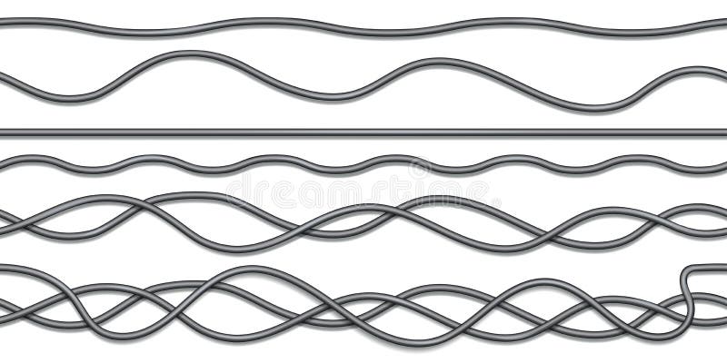 Seamless Pattern with Black Electric Cables Isolated Stock Vector ...