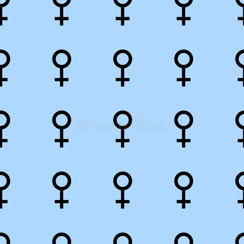 Seamless Pattern with Black Female Symbols. Female Signs Same Sizes ...