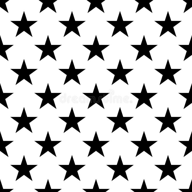 Seamless Pattern Of Black Five-pointed Stars On White Background ...