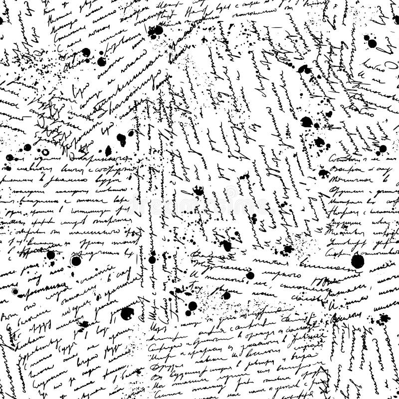 Seamless Pattern with Black Hand Write Poetry on White Background ...