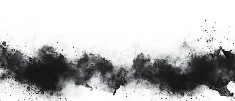 Seamless Pattern of Black Ink Washes on a Clean White Background with ...