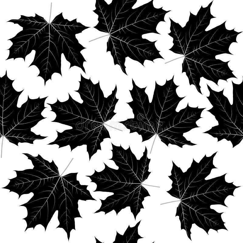 Black Leaves Vector Seamless Pattern. Glowing Gradient Floral Repeating ...