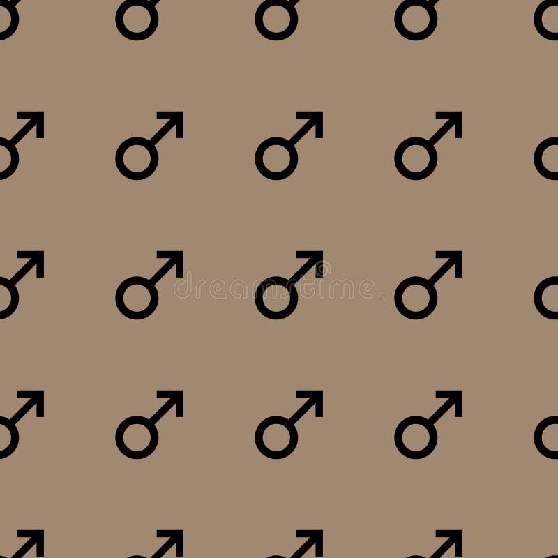 Seamless Pattern with Black Male Symbols. Male Signs Same Sizes ...