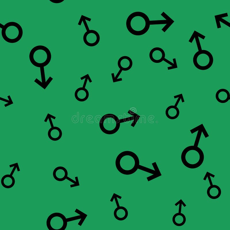 Seamless Pattern with Black Male Symbols. Male Small Signs Different ...