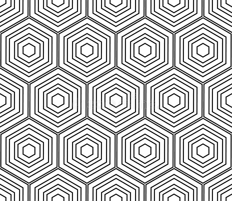 Seamless Pattern with Black Outline Hexagons, Modern Stylish Image ...