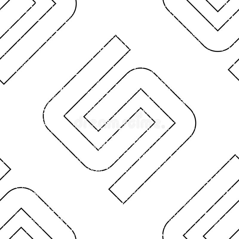 Seamless Pattern with Black Outline S Letter Texture 10 8018, Modern ...