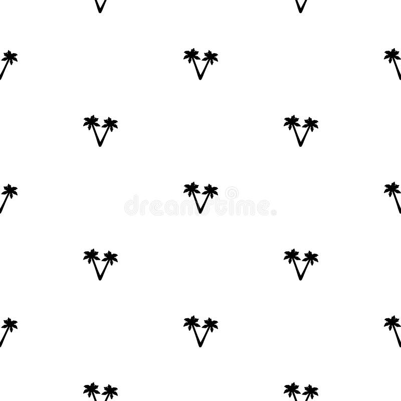Seamless Pattern with Black Palm Trees. Stock Vector - Illustration of ...