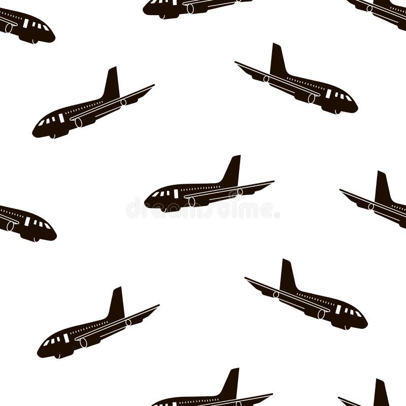 Black Planes on a Light Background Seamless Pattern Grunge Texture ...