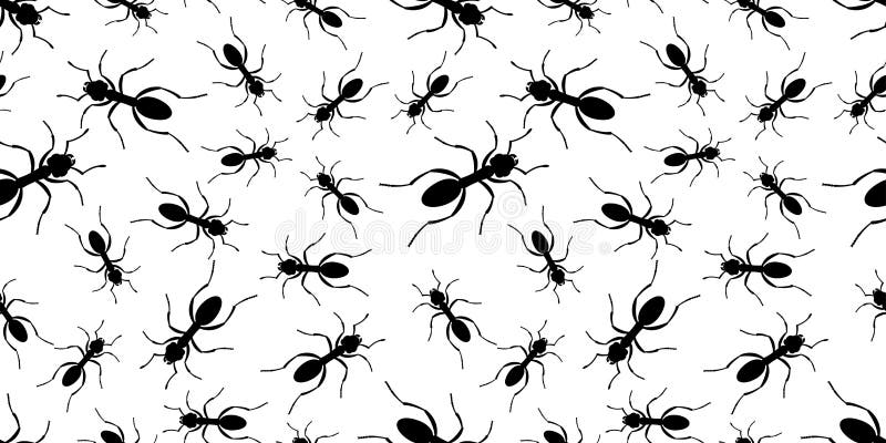 Black ant seamless pattern stock vector. Illustration of vector - 138332810