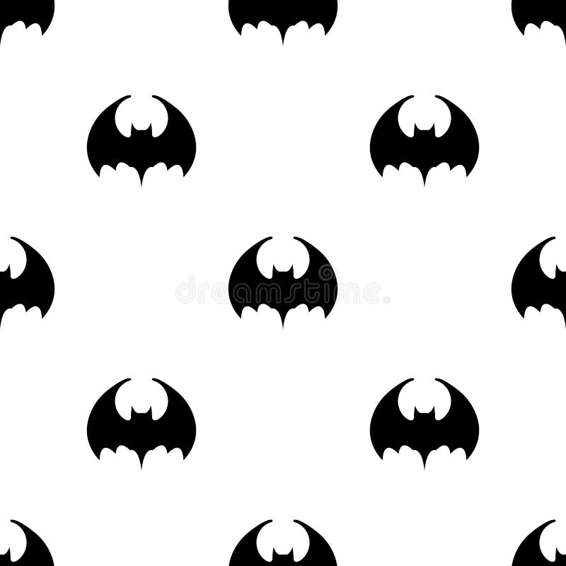 Seamless Pattern with Black Silhouette of Bats. Halloween Texture Stock ...