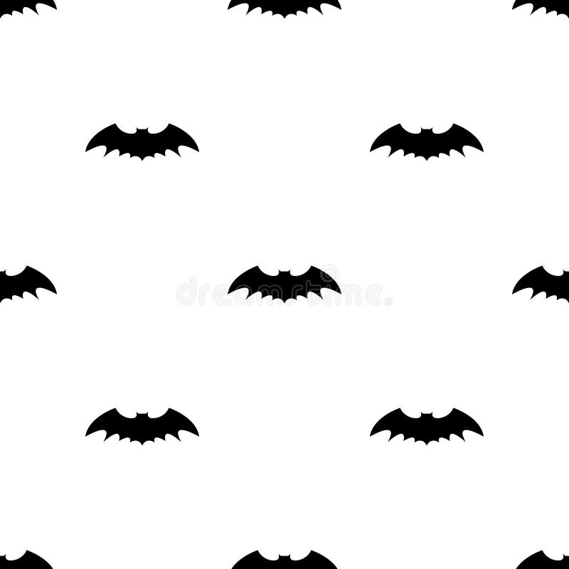 Seamless Pattern with Black Silhouette of Bats. Halloween Texture Stock ...