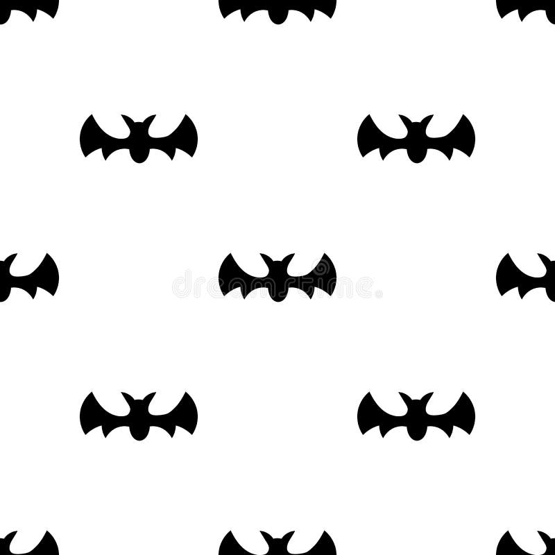 Seamless Pattern with Black Silhouette Bats. Halloween Texture Stock ...