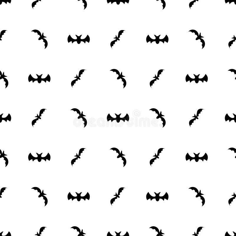 Seamless Pattern with Black Silhouette Bats. Halloween Texture Stock ...