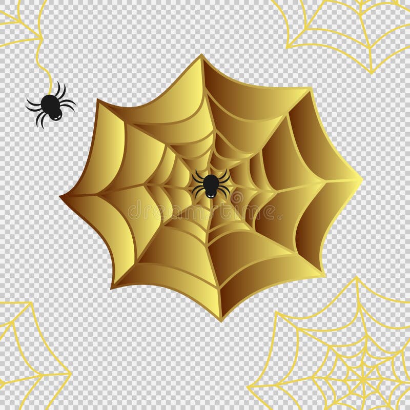 Seamless Pattern of Black Spider with White Eyes and Yellow Gold Spider ...