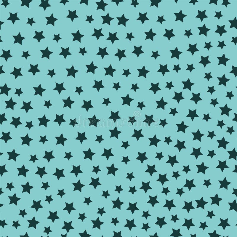 The Seamless Pattern with Black Stars on a Blue Background. Vector ...