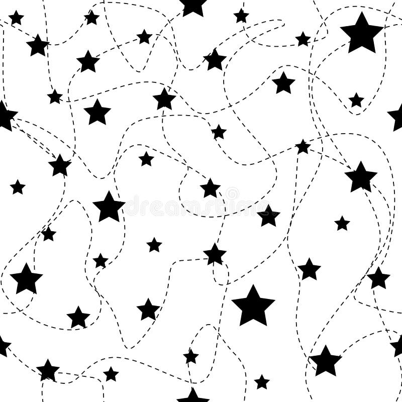 Seamless Pattern with the Black Stars. Stock Vector - Illustration of ...