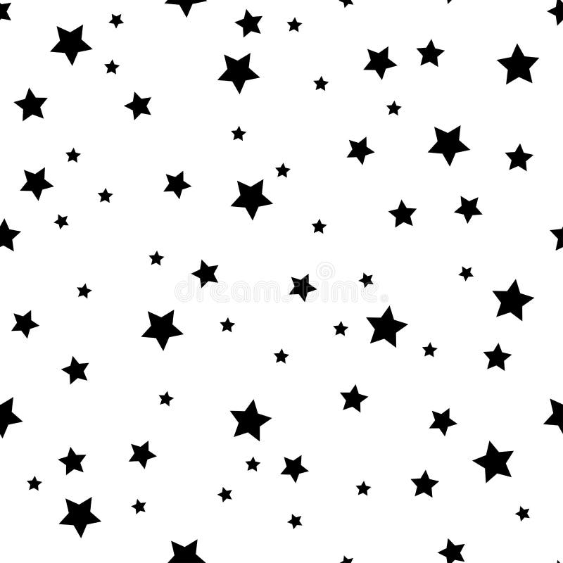 Seamless Pattern with Black Stars. Vector Illustration Stock ...