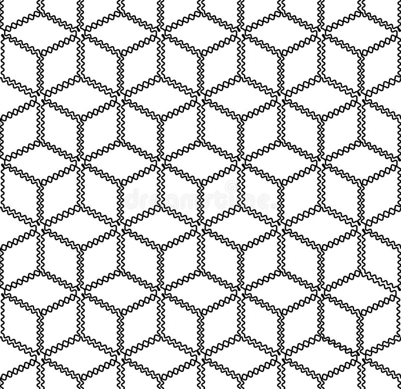 Seamless Pattern with Black Wavy Lines(cube), Modern Stylish Image ...