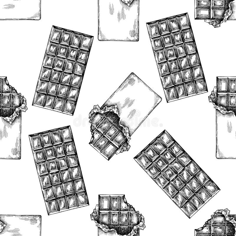 Seamless Pattern with Black and White Chocolate Stock Vector ...