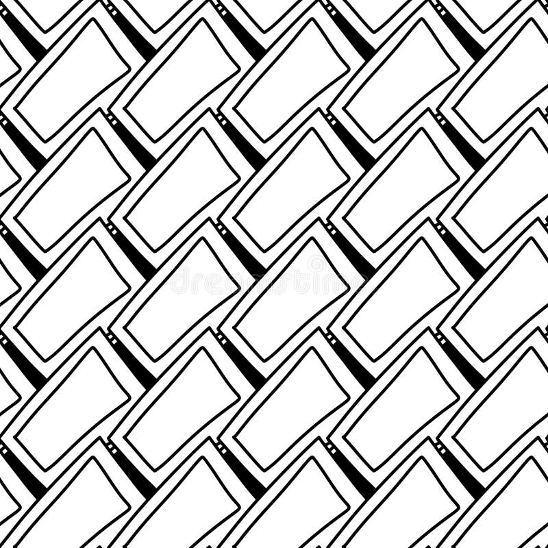 Seamless Pattern. Black and White Hand Drawing Stock Illustration ...