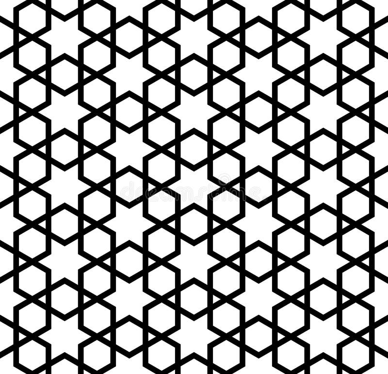 Seamless Simple Geometric Pattern with Six-pointed Stars and Hexagons ...