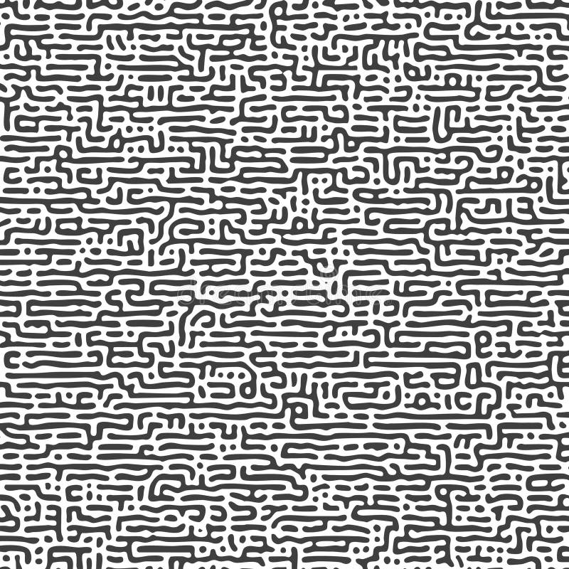 Seamless Pattern with Black and White Turing Reaction Diffusion Striped Vector Illustration ...