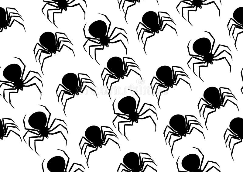 Seamless Pattern with Black Widow Spiders. Stock Vector - Illustration ...