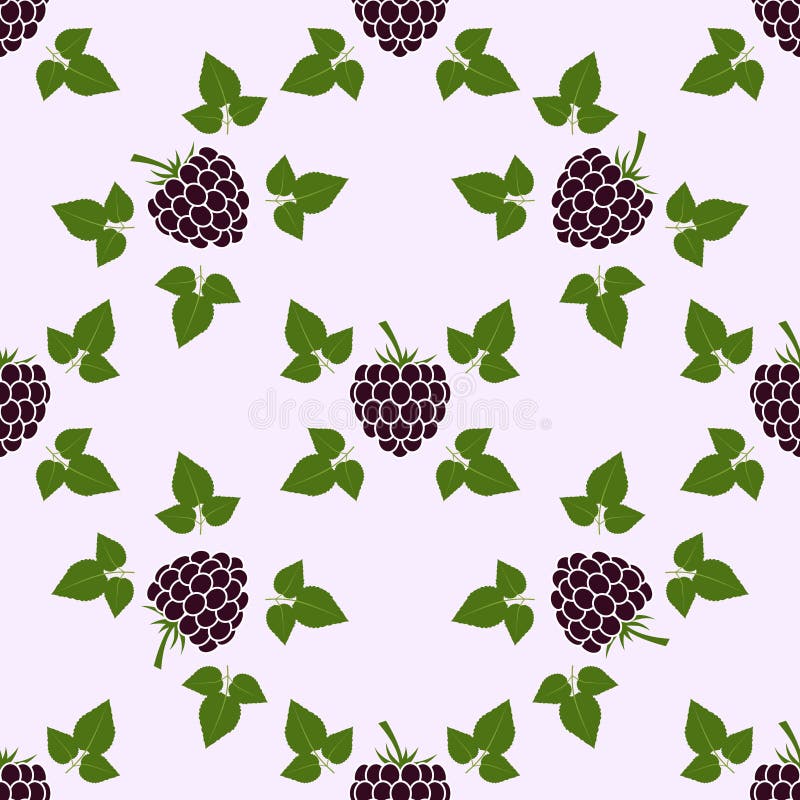 Blackberry Seamless Pattern. Vector Doodle Berry Design for Wallpaper ...