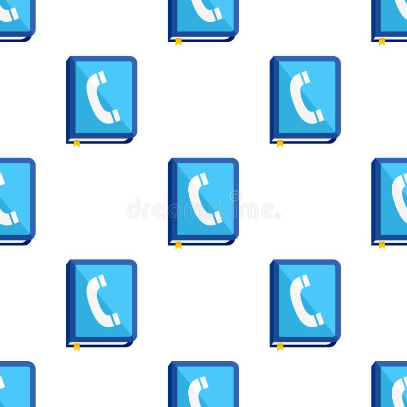 Telephone Book Flat Icon Seamless Pattern Stock Vector - Illustration ...