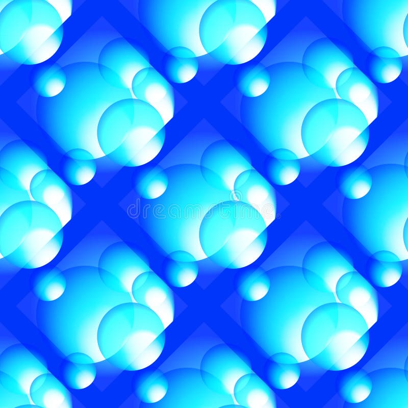 Seamless Pattern of Blue Bubbles Vector Stock Vector - Illustration of ...