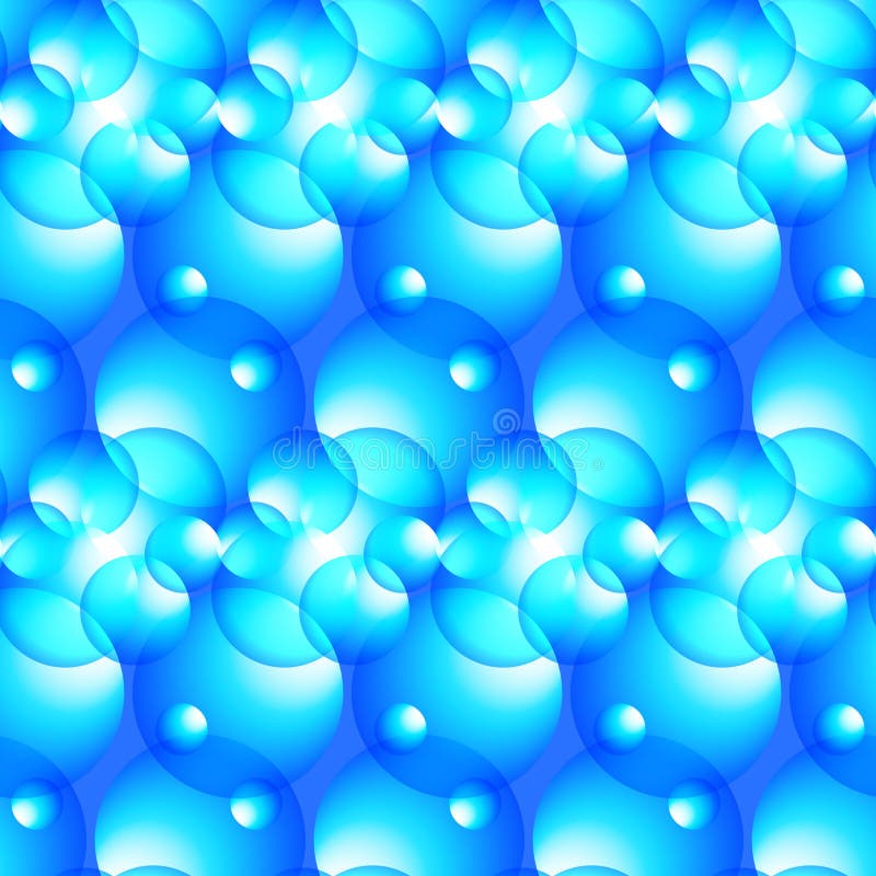 Seamless Pattern of Blue Bubbles Vector Stock Vector - Illustration of ...