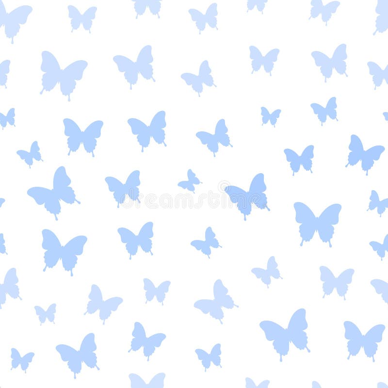 Seamless Pattern with Blue Butterflies. Butterfly Vector Background ...