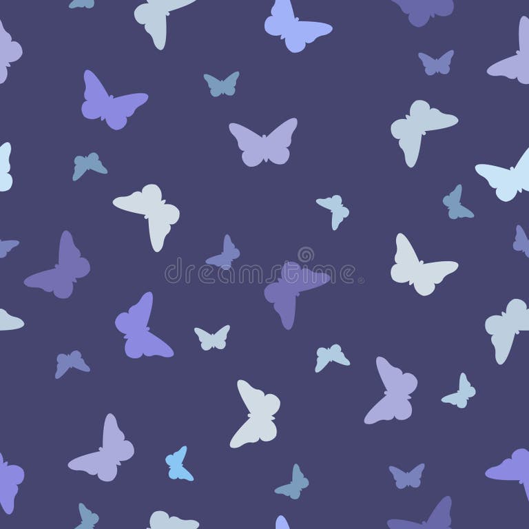 Seamless Pattern, Blue Butterfly Stock Vector - Illustration of color ...
