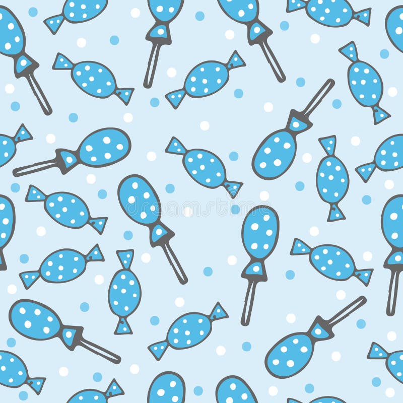 Seamless Pattern with Blue Candy Stock Vector - Illustration of festive ...