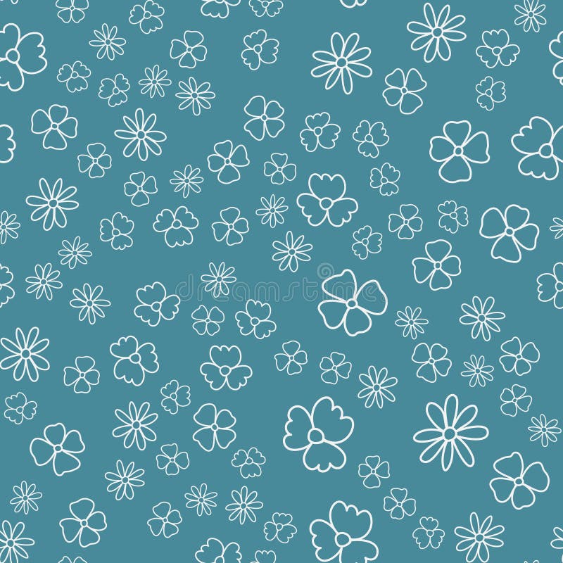 Seamless Pattern Blue Childish Flower Small, Wallpaper Wrapping Textile ...