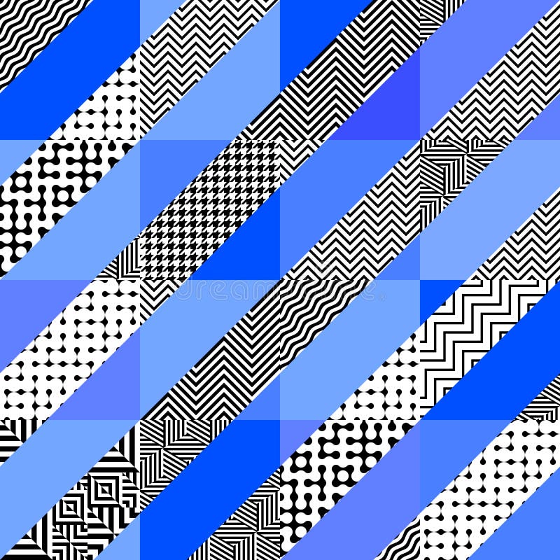 Geometric Pattern in a Patchwork Collage Style. Stock Vector ...