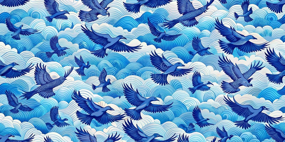 Stylized Clouds Pattern Stock Illustrations – 3,286 Stylized Clouds ...