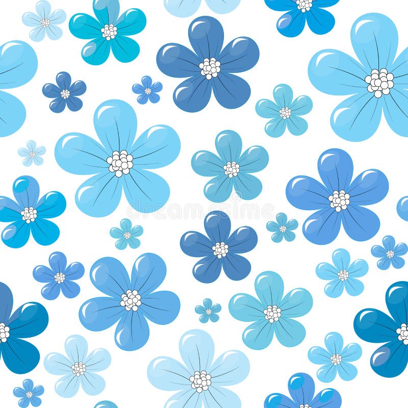 Seamless Pattern with Blue Flowers Stock Vector - Illustration of ... Seamless Pattern with Blue Flowers Stock Vector - Illustration of ...