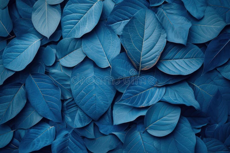 Seamless Pattern of Blue Leaves, Creating a Natural Textured Backdrop ...