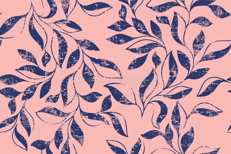 Seamless Pattern with Pink Autumn Leaves. Vector Nature Background ...