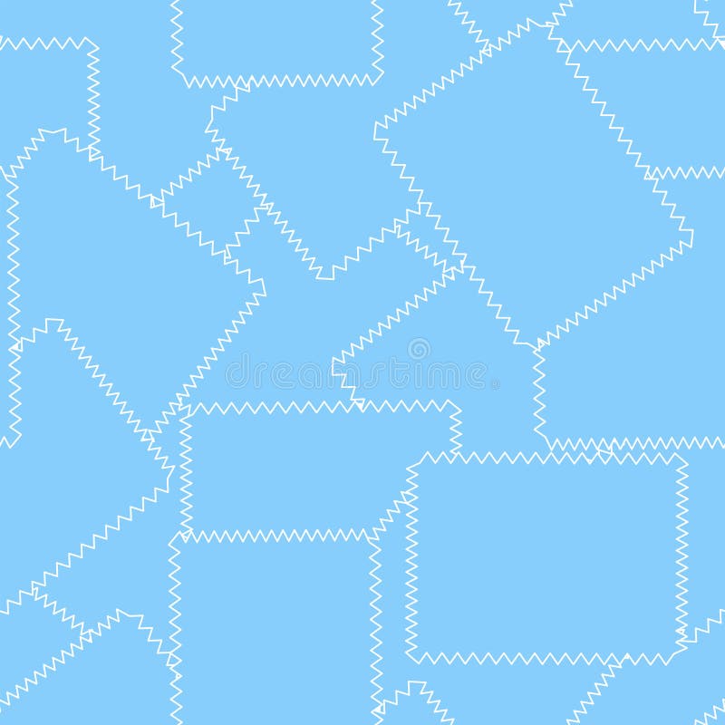 Seamless Pattern of Blue Scraps of Fabric. Stock Vector - Illustration ...