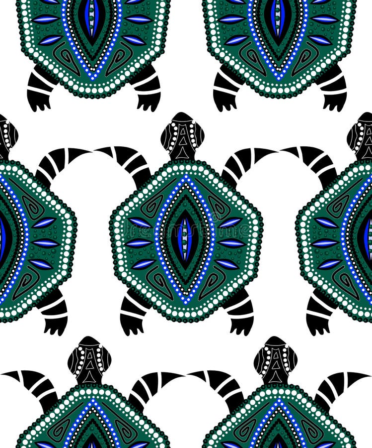Aboriginal Turtle Design stock vector. Illustration of bright - 7910110