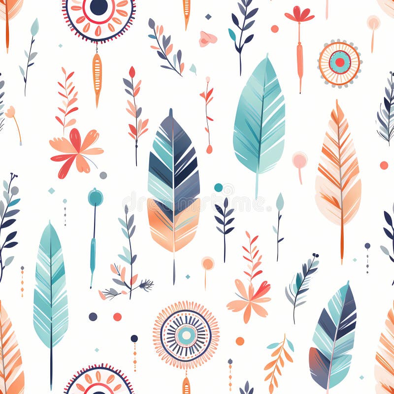 Seamless Pattern of Boho - Bohemian Style. Wrapping Paper Pattern Stock ...