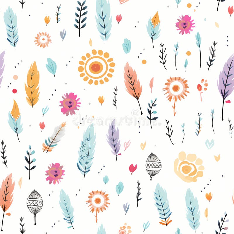 Seamless Pattern of Boho - Bohemian Style. Wrapping Paper Pattern Stock ...