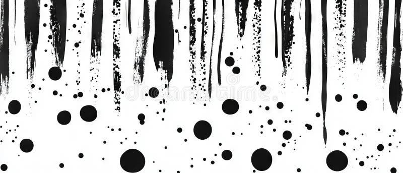 Seamless Pattern of Bold Black Dotted Lines and Varying Dot Sizes on a ...