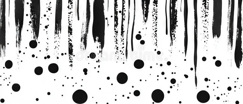 Seamless Pattern of Bold Black Dotted Lines and Varying Dot Sizes on a ...
