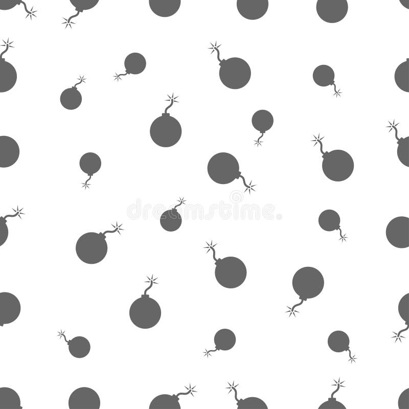 Seamless Pattern with Bomb about To Blast Stock Vector - Illustration ...