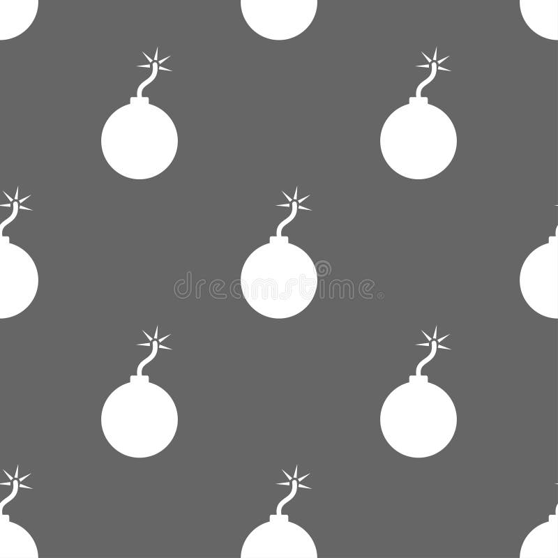 Seamless Pattern with Bomb about To Blast Stock Vector - Illustration ...