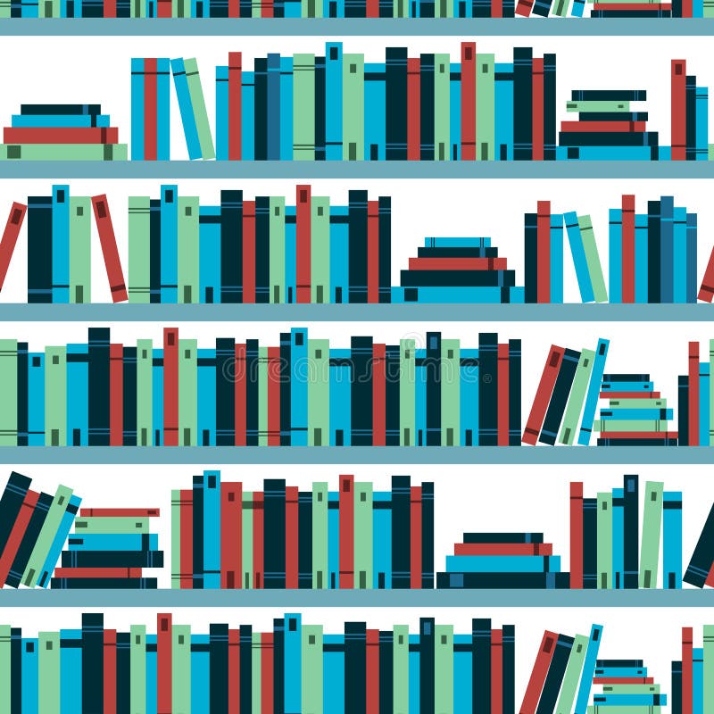 Seamless Pattern Book Shelf with Books. Vector. Stock Vector ...