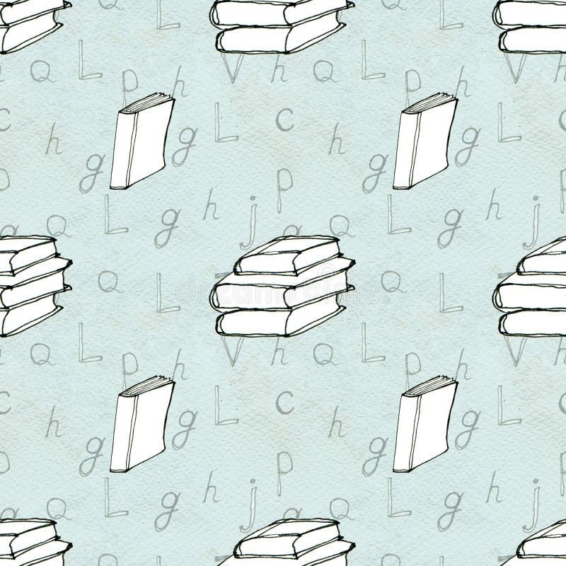 Seamless Pattern with Books Stock Illustration - Illustration of ...